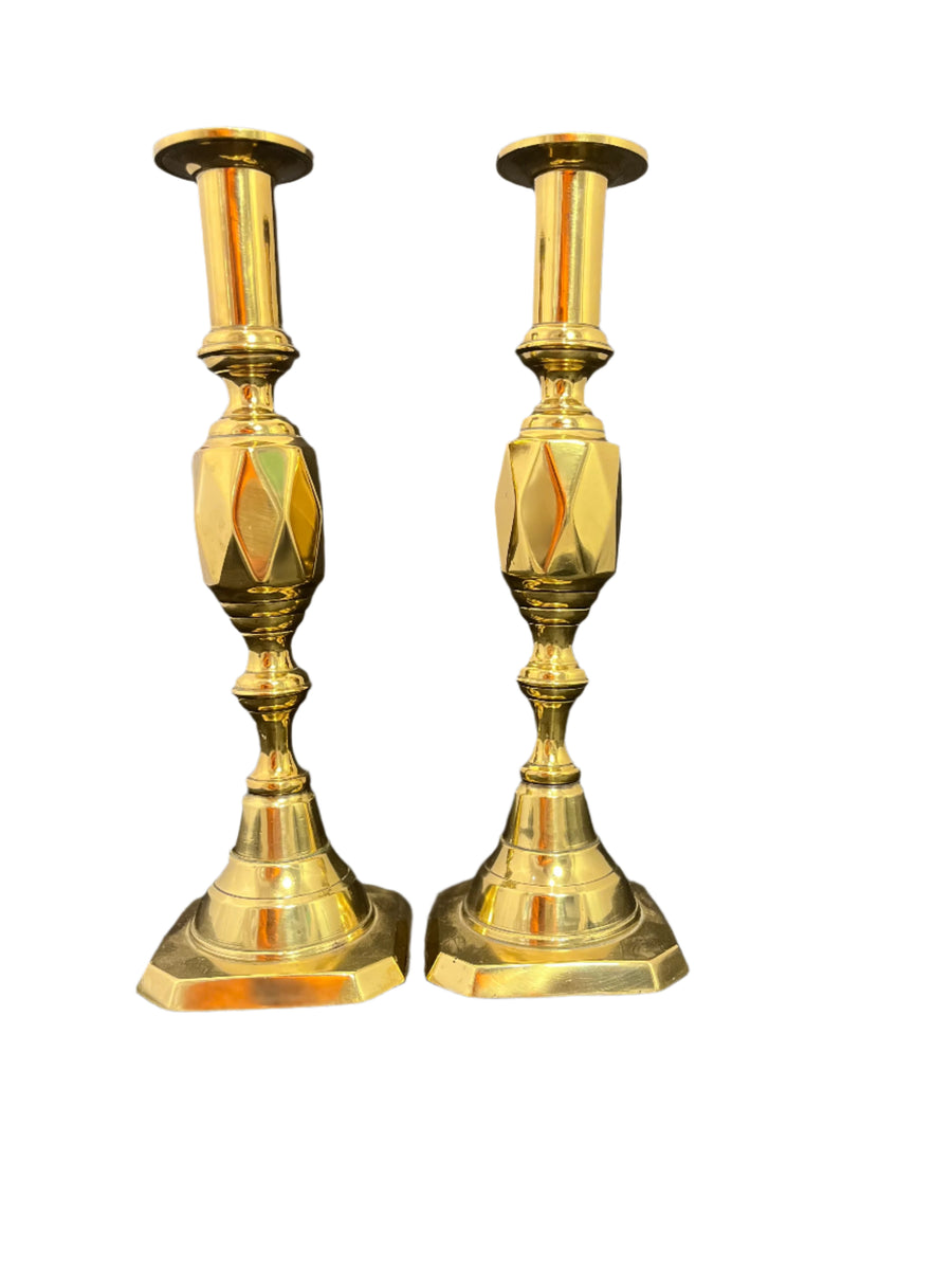 Pair of Queen of Diamond Candlesticks – Chestnut Lane Antiques & Interiors