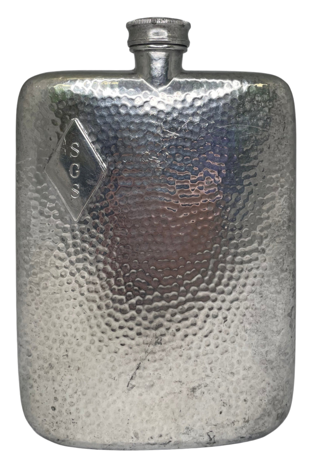 Vintage Hand Hammered Silver English Flask – Chestnut Lane Antiques ...