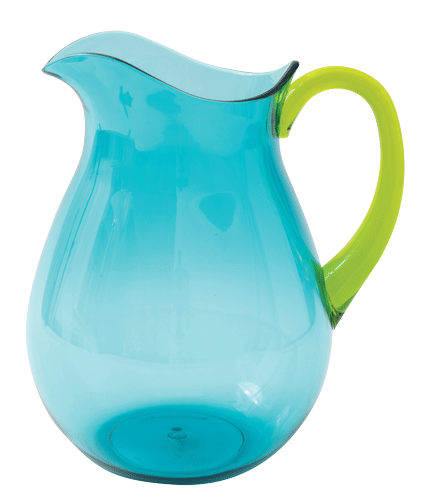 Caspari Turquoise With Green Handle Acrylic Pitcher - 64 Oz – Chestnut ...